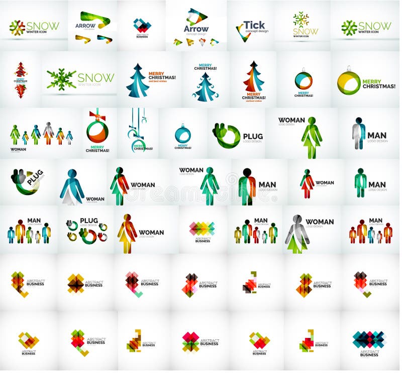 Logo mega collection stock vector. Illustration of corporate - 49798182