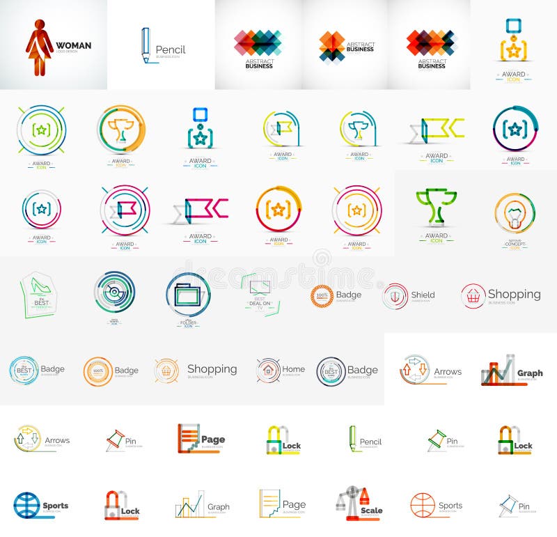 Logo mega collection stock vector. Illustration of branding - 49818367