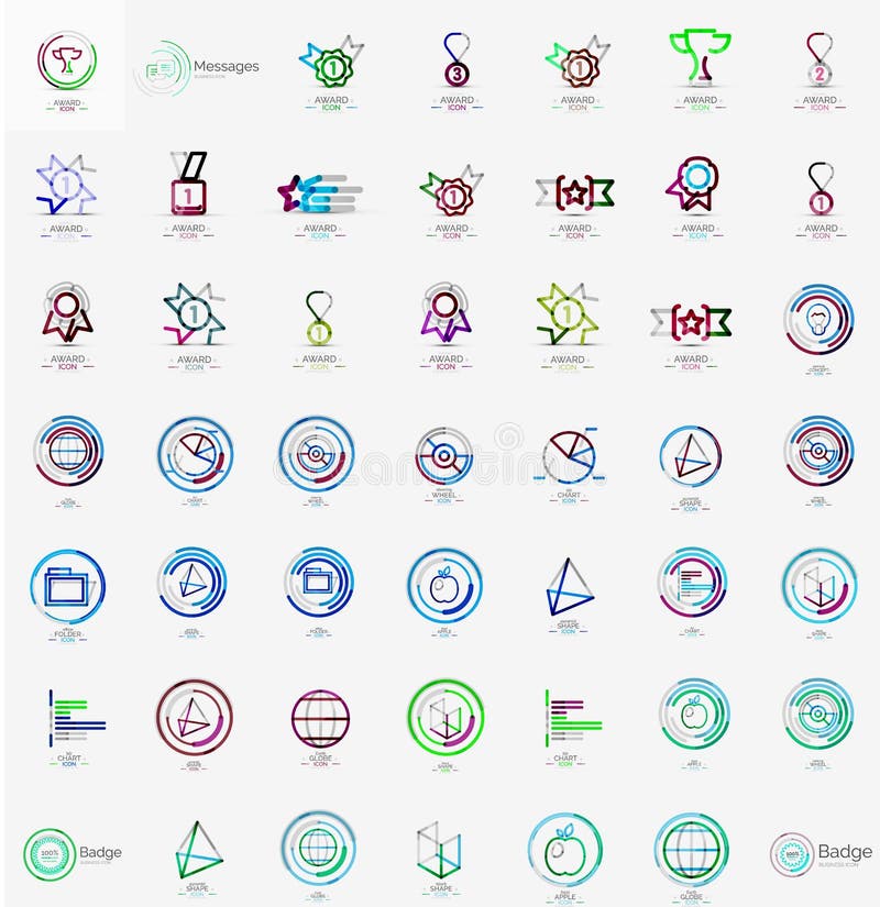 Logo mega collection stock vector. Illustration of flow - 49947715