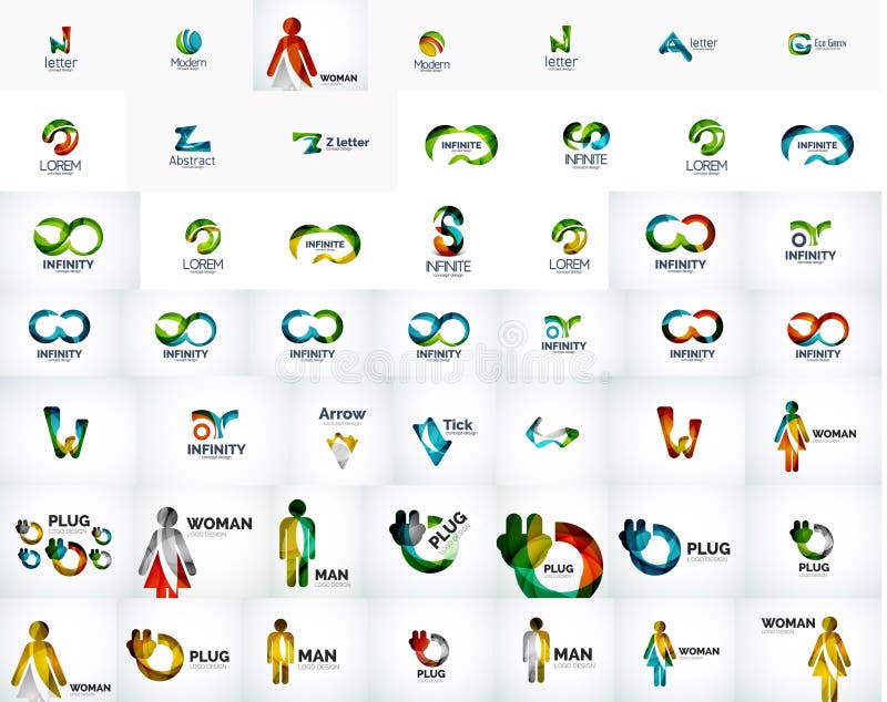 Logo mega collection stock vector. Illustration of logo - 49955838