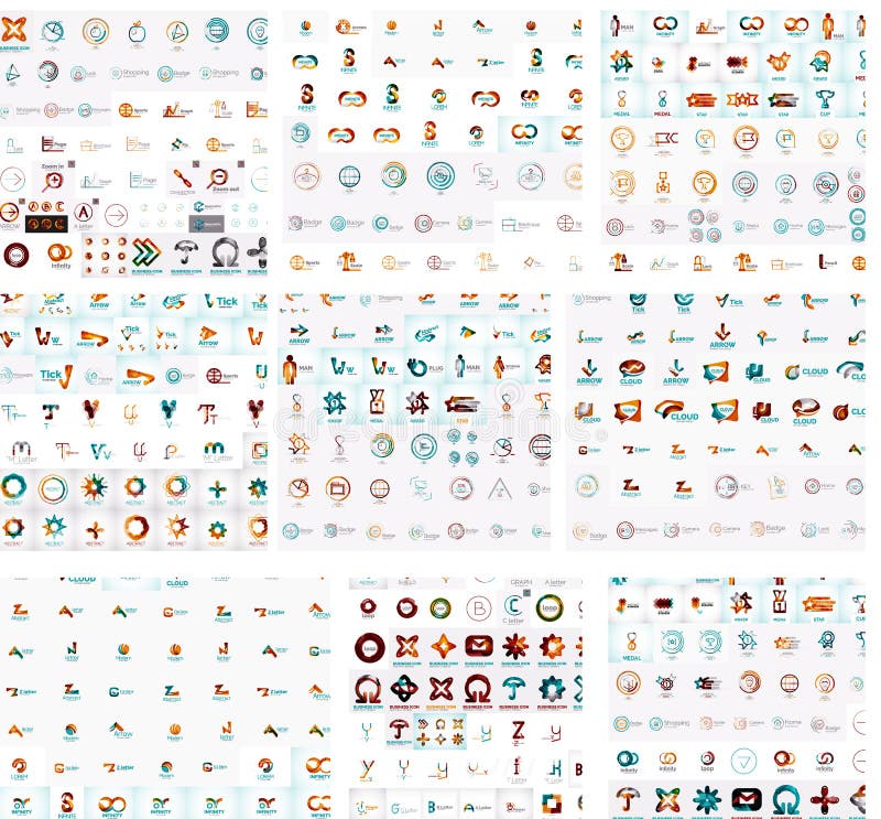 Logo mega collection stock vector. Illustration of loop - 51192052