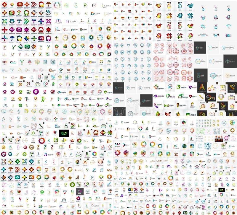 Logo mega collection stock vector. Illustration of loop - 51228756