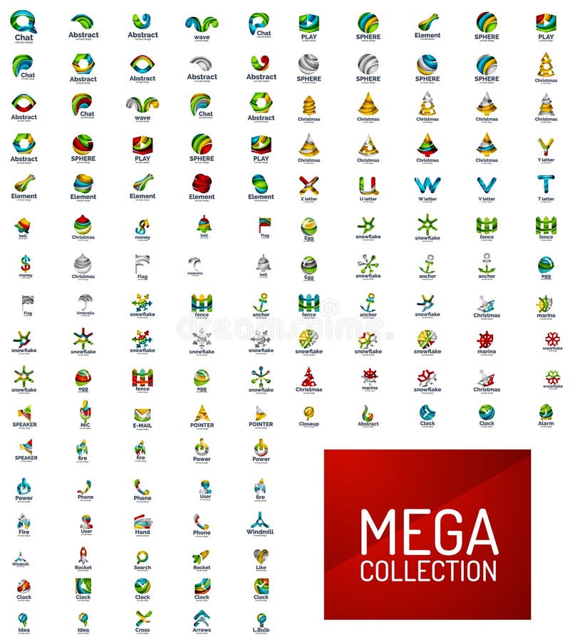 Logo mega collection stock vector. Illustration of logo - 78469527