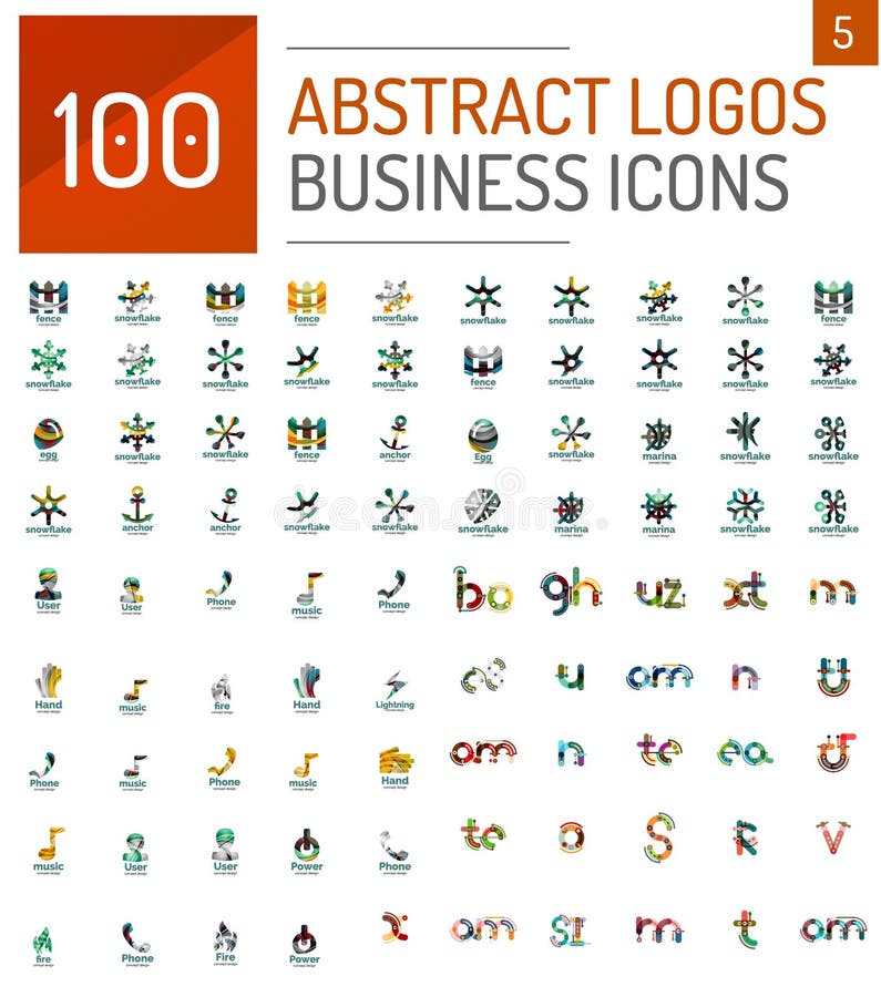 Logo mega collection stock vector. Illustration of abstract - 81134409