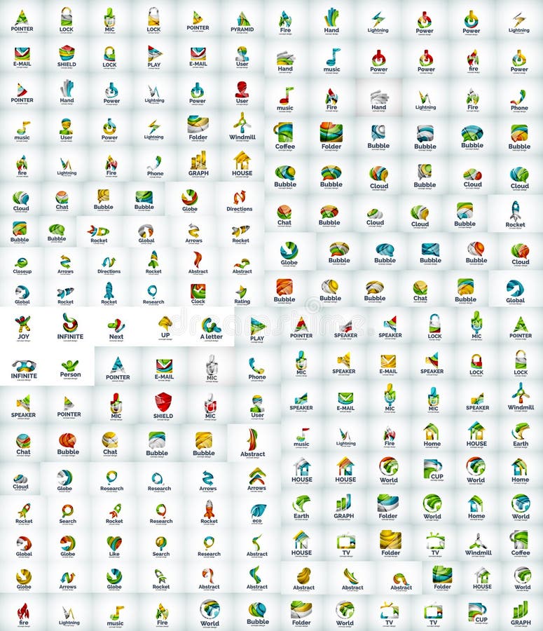 Logo mega collection stock vector. Illustration of creative - 78469799