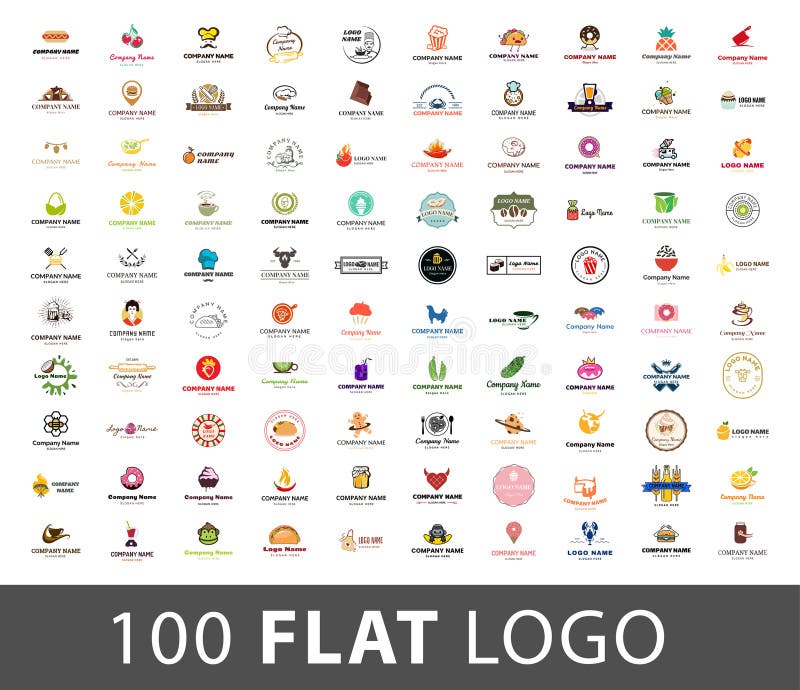 Logo Mega Collection. Food and Drink Vector Logo Set on Various Topics ...