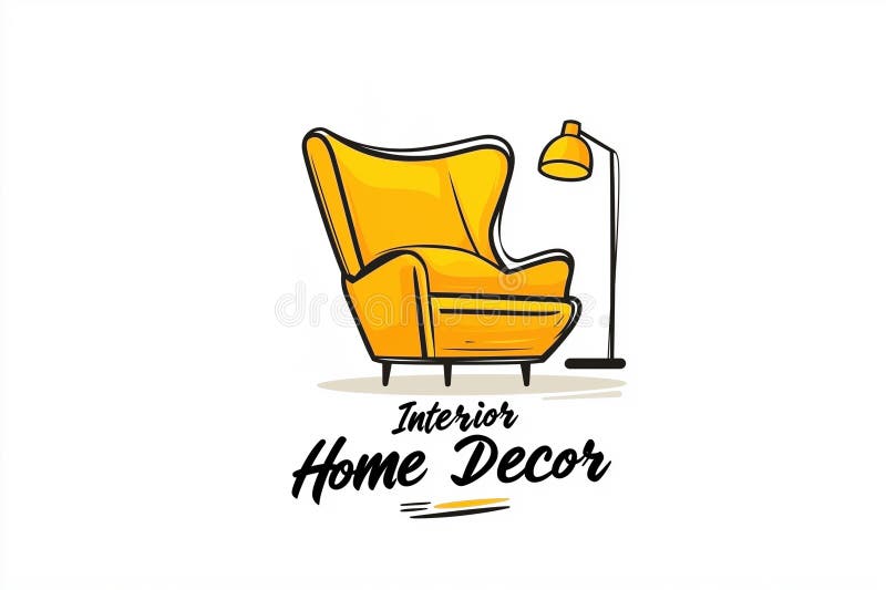Logo, Minimalist Style Shape, Text "Interior Home Decor" Ai ...