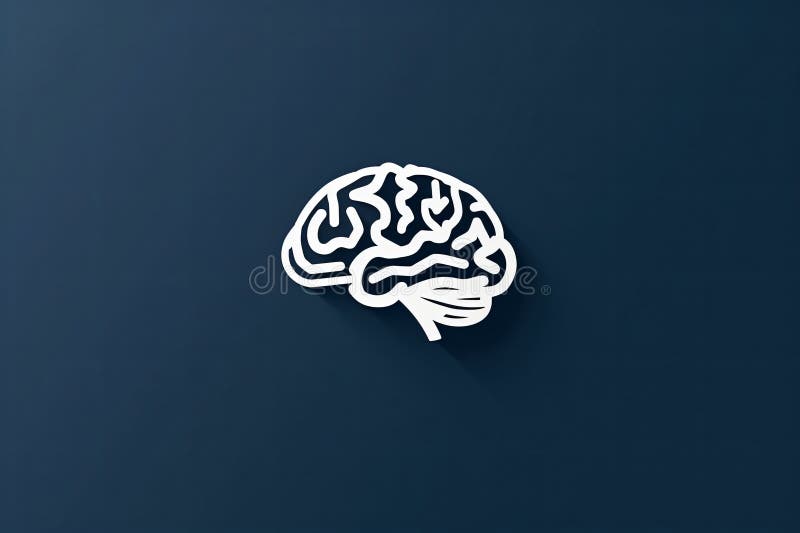 Logo with a Minimalist White Brain Design Stock Photo - Image of white ...