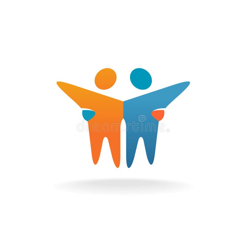 Logo Mit Zwei Freunden Leuteteamwork-Konzeptsymbol Vektor Abbildung ...