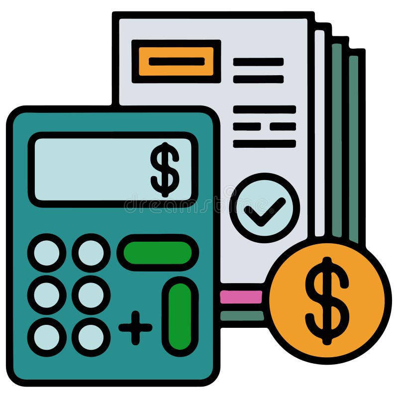 Logo for a Mobile App with a Calculator and a Ledger Stock Illustration ...