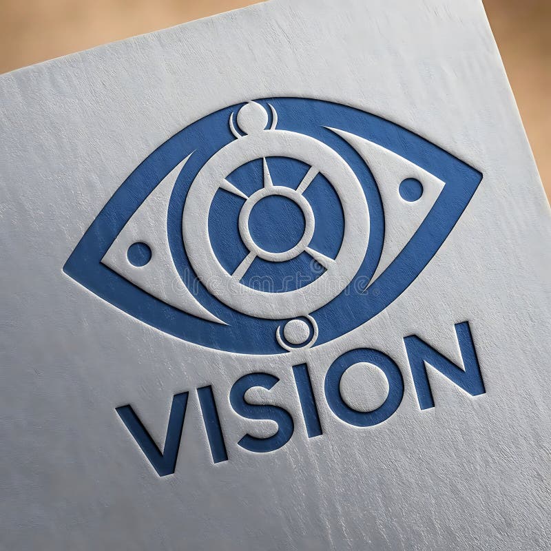 Stylized Eye Logo Mockup with VISION Text Modern Geometric Design in ...