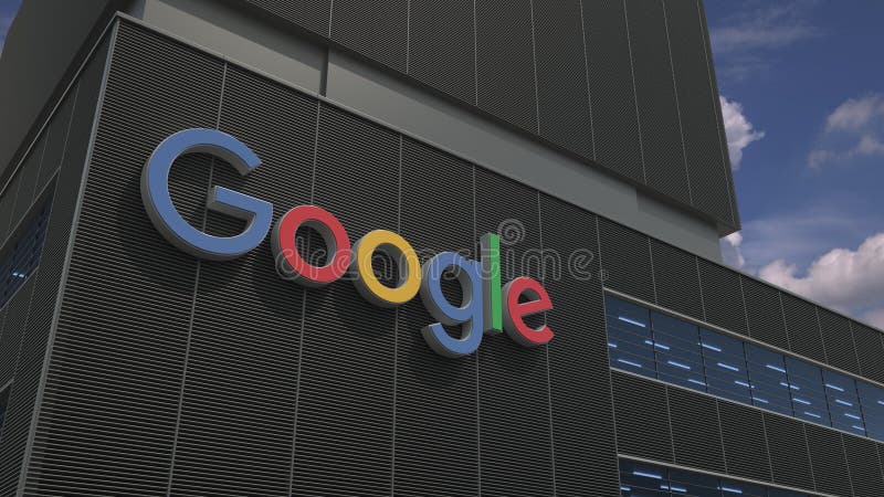 Google Logo on the Modern Building. Editorial 3d Rendering Editorial ...