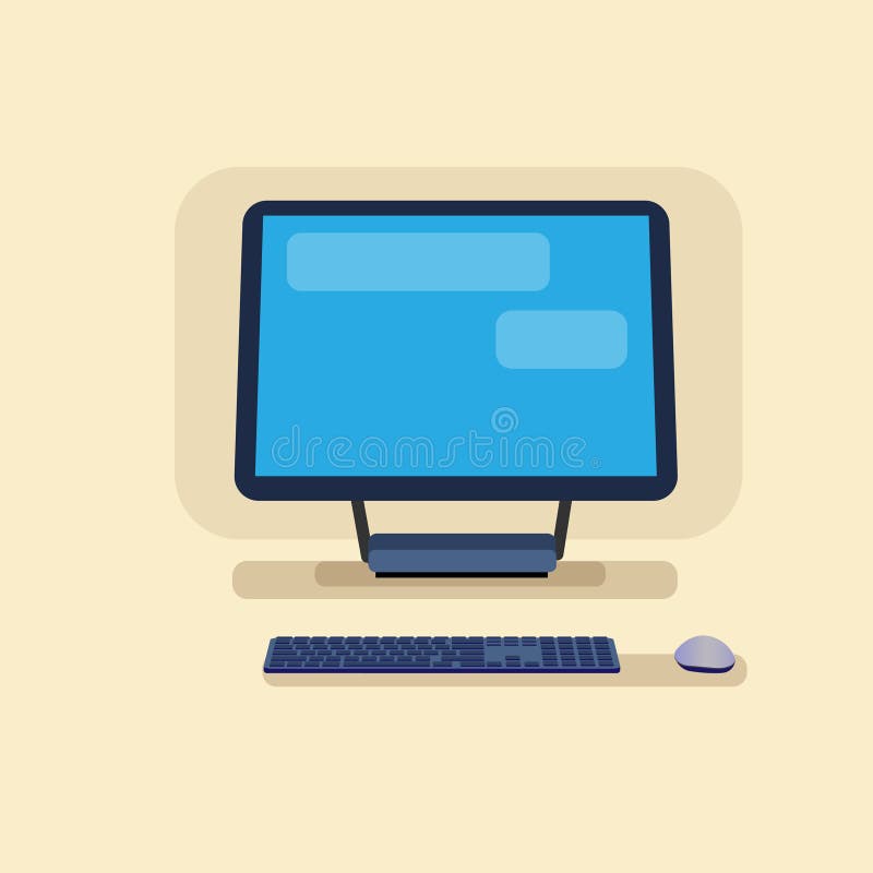 Logo Modern Computer Workstation Icon Da Tavolino Illustrazione ...