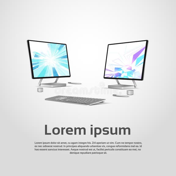 Logo Modern Computer Workstation Icon De Escritorio Ilustración del ...