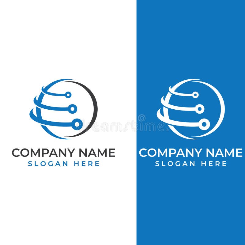 Modern Digital Tech World Logo, Global or Tech Planet, and Digital Tech ...