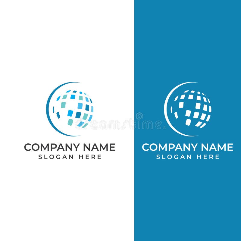 Modern Digital Tech World Logo, Global or Tech Planet, and Digital Tech ...