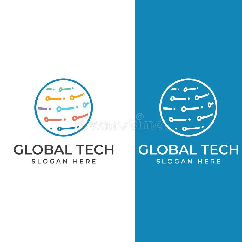 Modern Digital Tech World Logo, Global or Tech Planet, and Digital Tech ...
