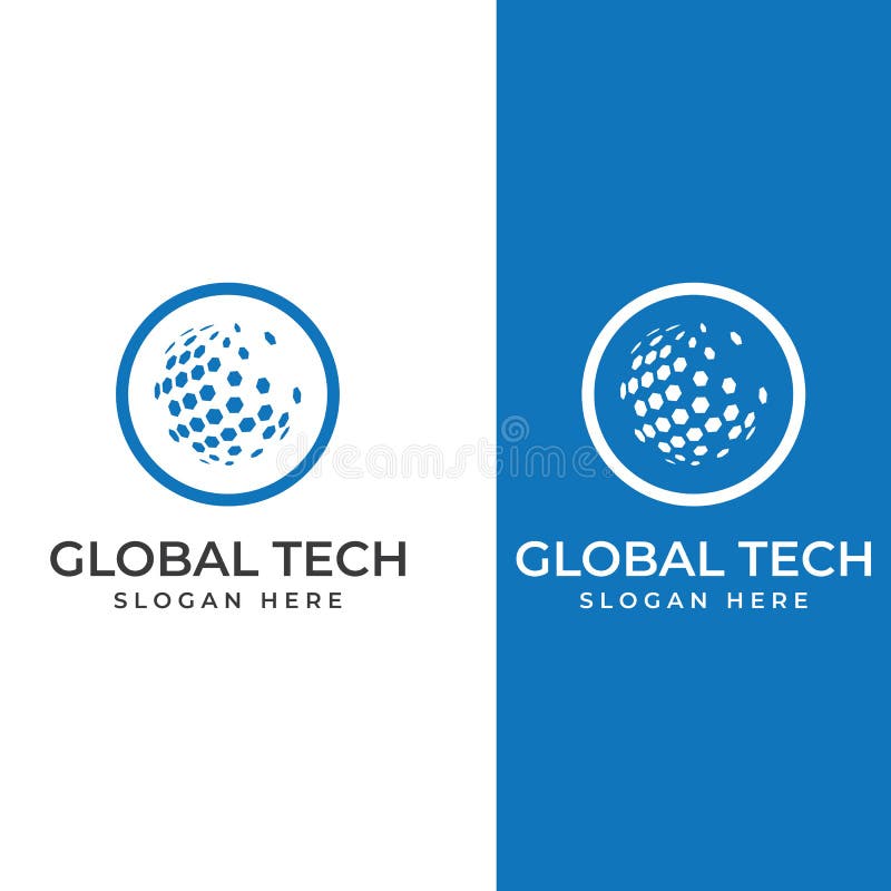 Modern Digital Tech World Logo, Global or Tech Planet, and Digital Tech ...