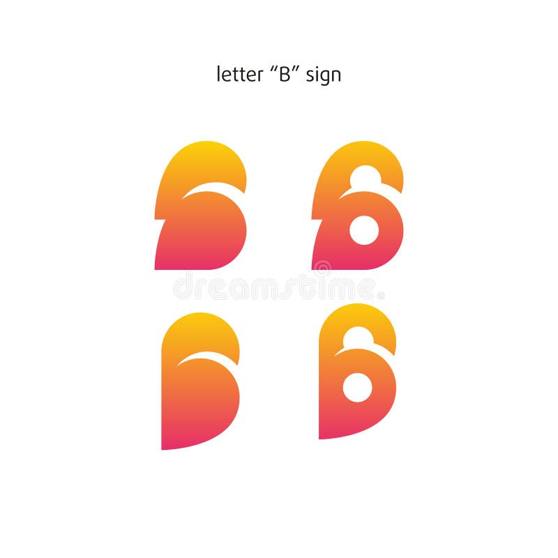 Logo in Modern Style, Set of Abstract Signs, Letter B Stock Vector ...