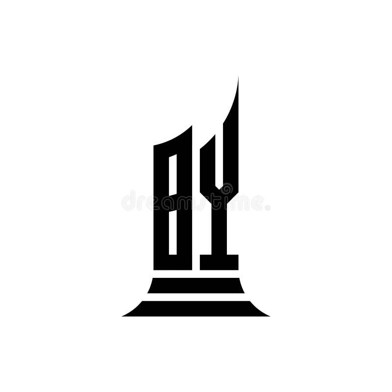 By Logo Monogram Building Shape Style Stock Vector - Illustration of ...
