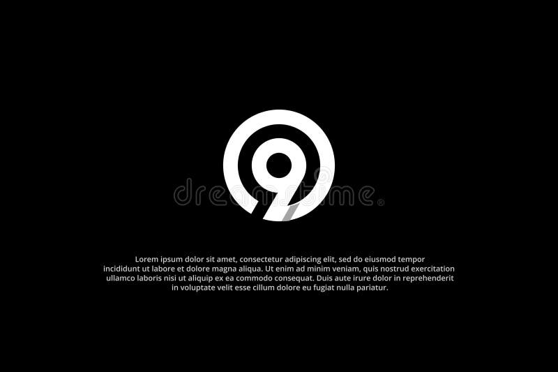 Logo Monogram Nine and Circle Stock Vector - Illustration of creative ...