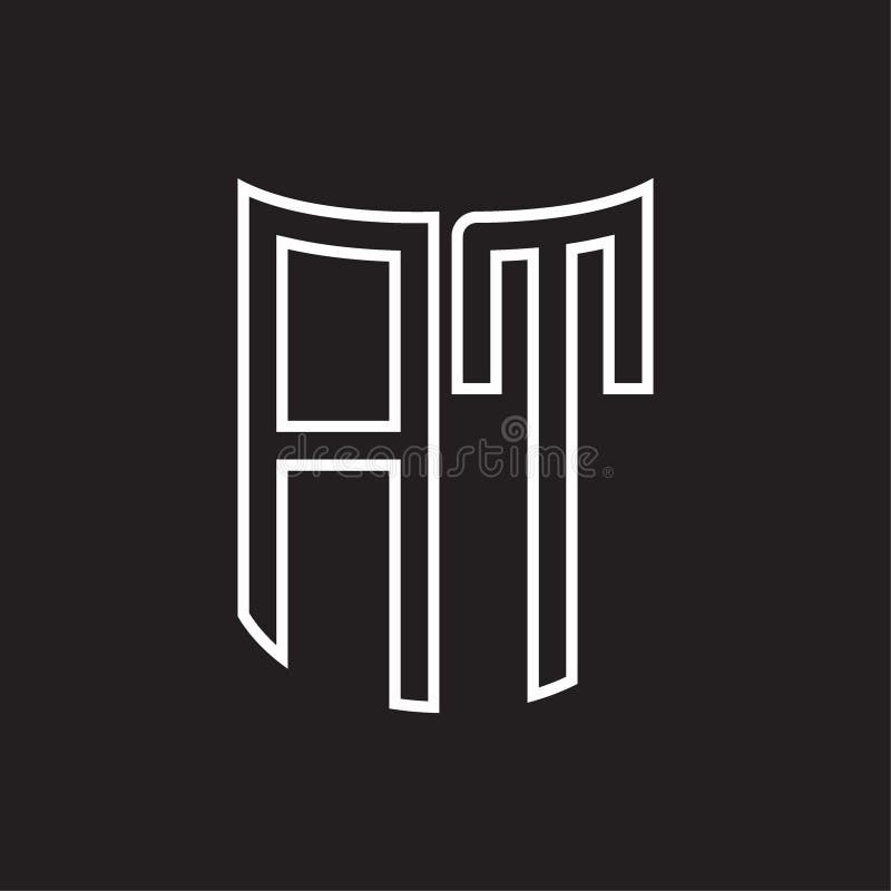 At Logo Monogram with Ribbon Style Outline Design Template Stock Vector ...