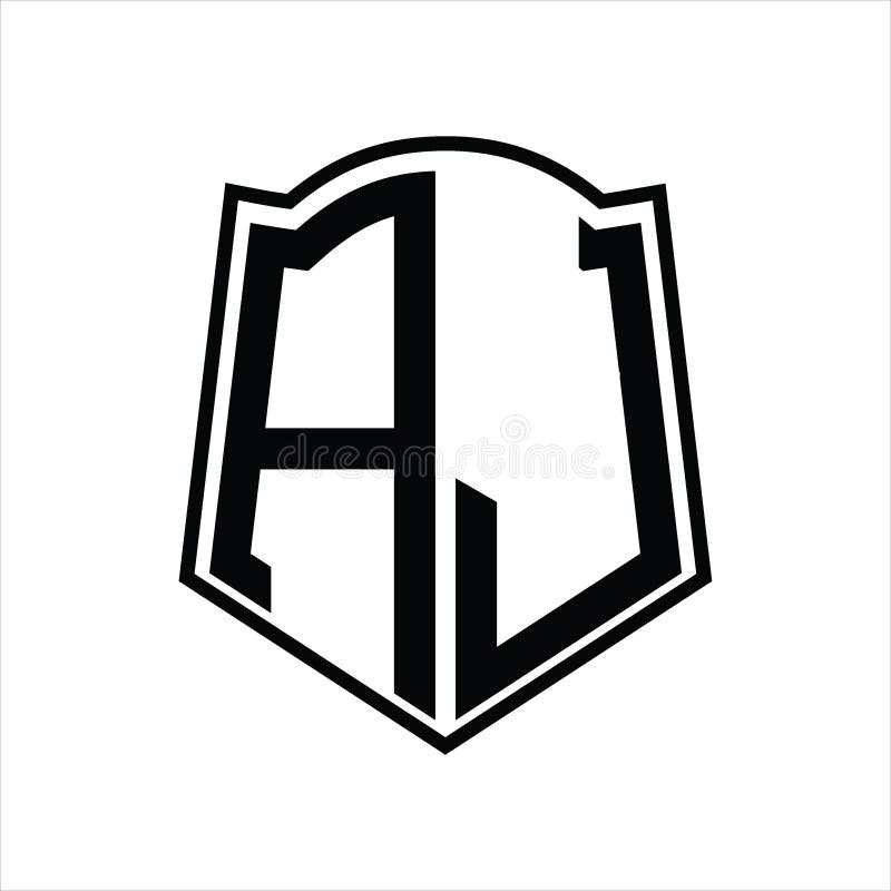 Logo Monogram with Shield Shape Outline Design Template Stock Vector ...