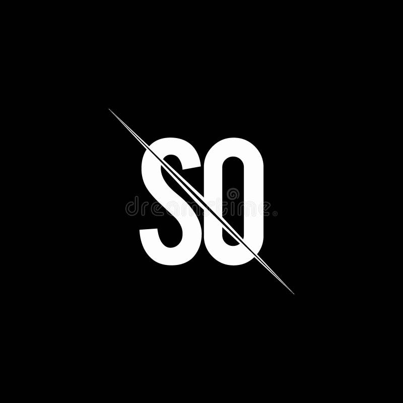 So Logo Monogram with Slash Style Design Template Stock Vector ...
