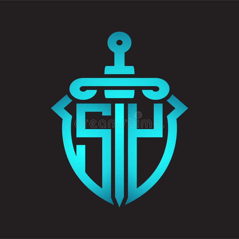 SY Logo Monogram with Sword and Shield Combination Isolated Blue Colors ...
