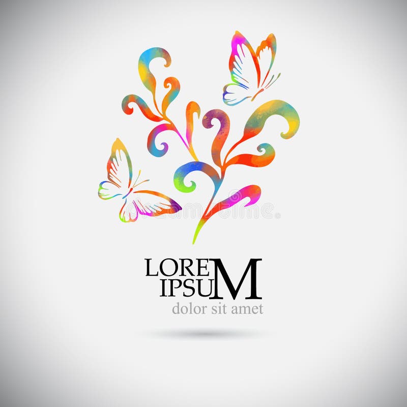 Logo is a Multi-colored Flower. Rainbow Logo. Red Heart. Petal. Vector ...