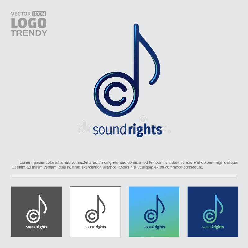 Logo with Music Note and Copyright Sign Letter C. Stock Vector ...