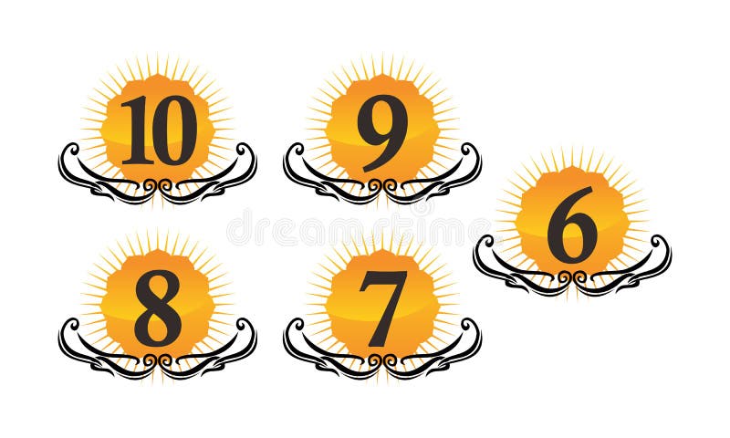 Logo Number Set moderne illustration de vecteur. Illustration du ...