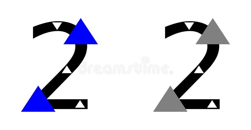 Logo with the Number Two and Triangles Colorful, Fantasy, Isolated ...