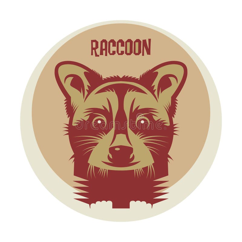 Logo o icono del mapache ilustración del vector. Ilustración de fondo ...