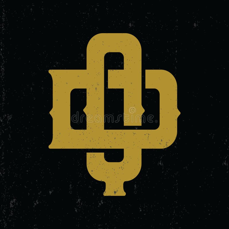 Logo OD Initial DO or with Monogram Style in Black Background Stock ...