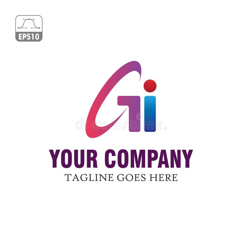 Initials GI Logo Design Template - Vector Stock Illustration ...
