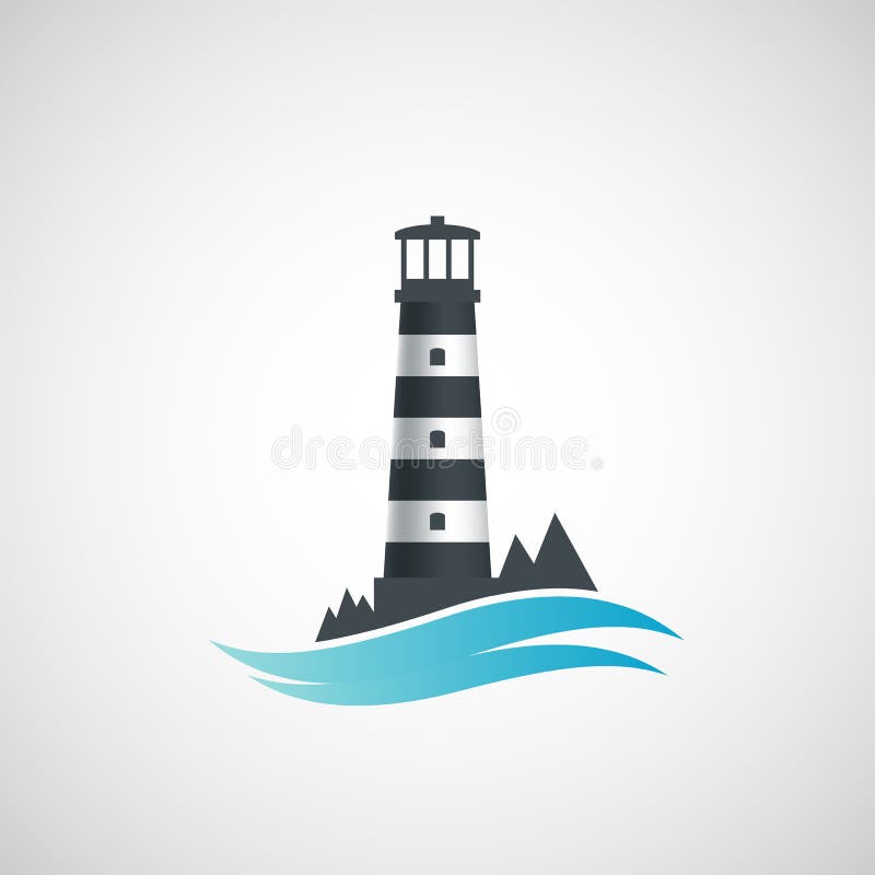 Logo old lighthouse. stock vector. Illustration of clear - 65609499