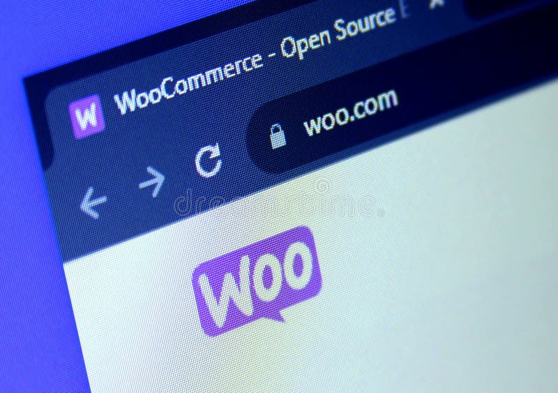 WooCommerce platform logo editorial image. Image of website - 297340615