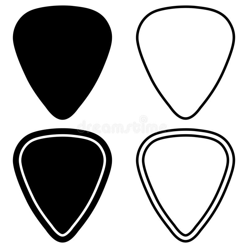 Logo Outline Pick Guitar Rock, Vector Mediator Plectrum Line Icon Stock ...