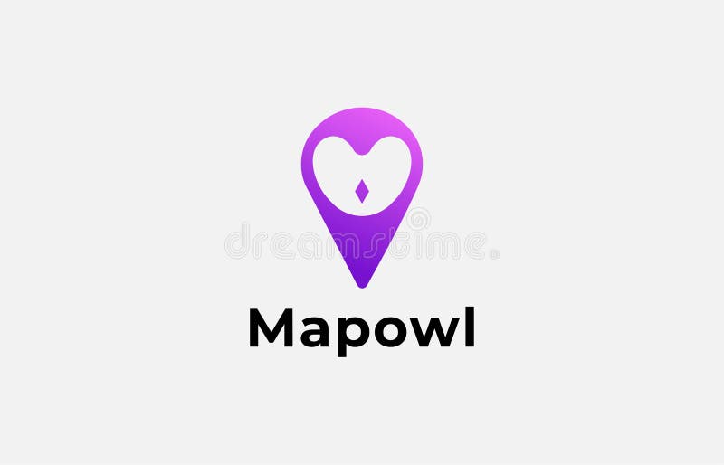Logo Owl Heal and Pin Location Maps. Stock Vector - Illustration of ...