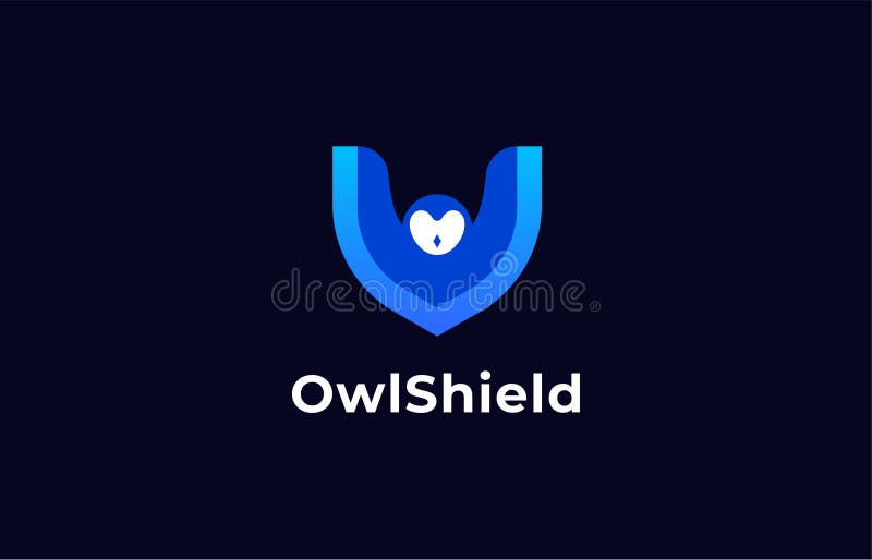 Logo Owl Wings with Shield Shape Concept Stock Vector - Illustration of company, trendy: 335722879