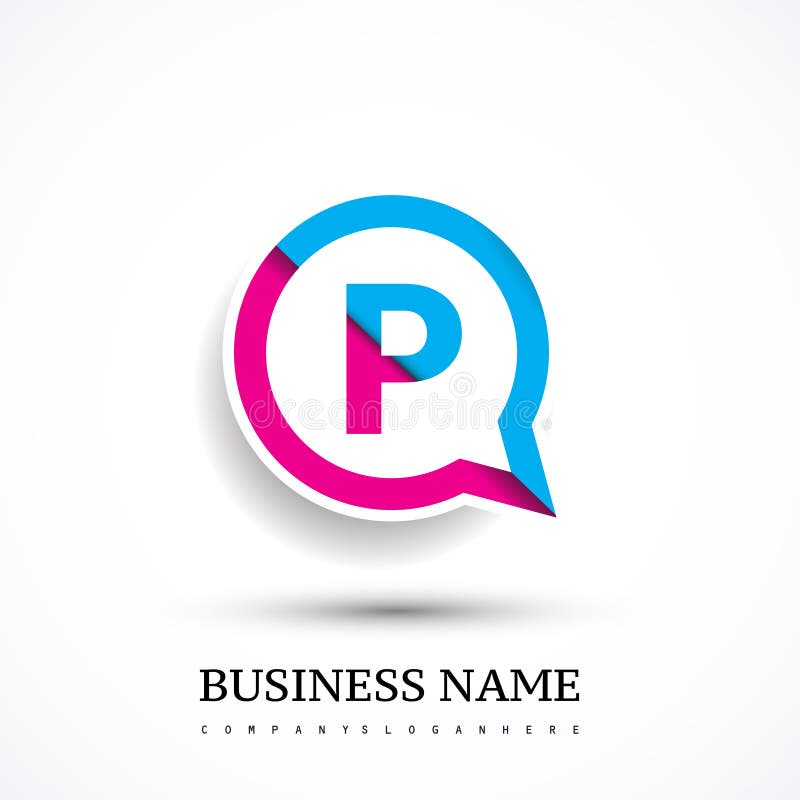 Logo P Letter Colorful on Circle Chat Icon. Vector Design for Your Logo ...
