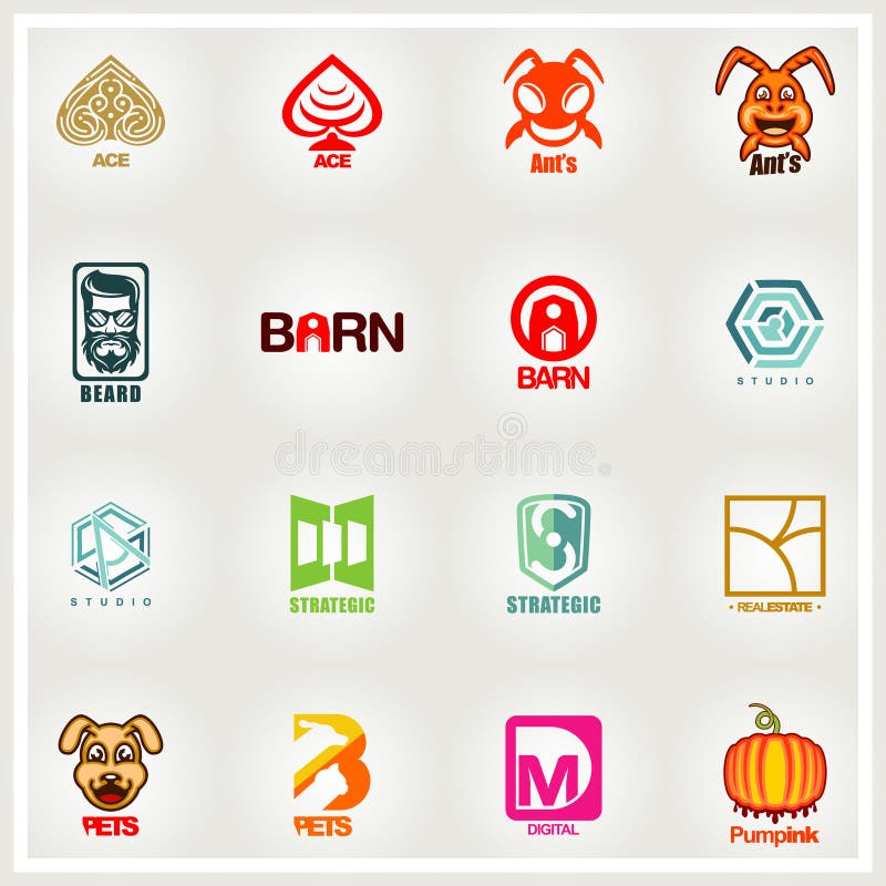 Corporate Logo Pack Vector stock illustration. Illustration of pack ...