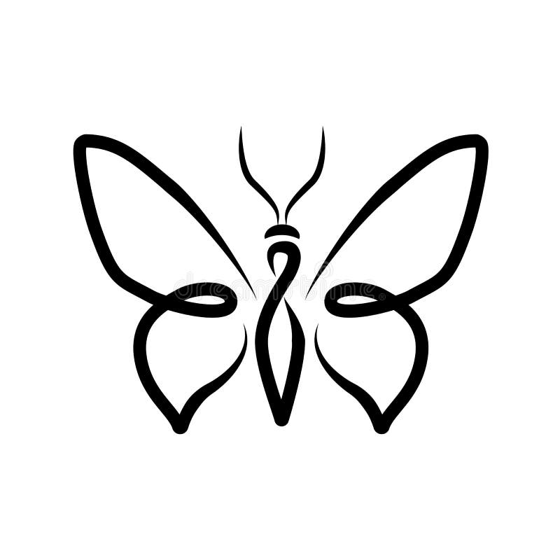 Logo Papillon Symbole Vectoriel Ligne Art Illustration de Vecteur ...
