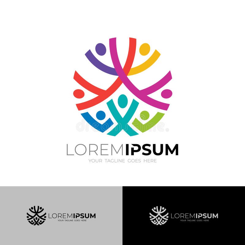 Logo of People Gathering and Forming a Circle Stock Vector ...