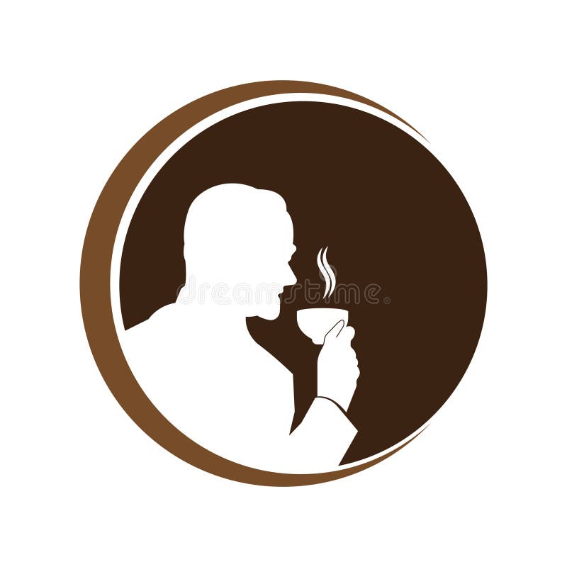 Logo of a Person Drinking Coffee Stock Vector - Illustration of space ...