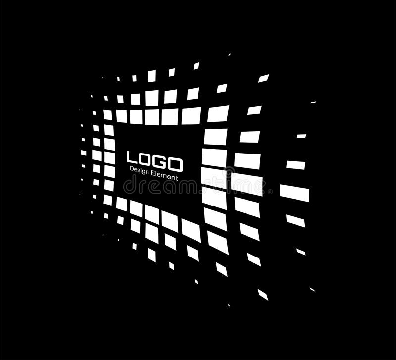 Logo Perspective Frame. Abstract Rectangle Dots Emblem Design Element ...
