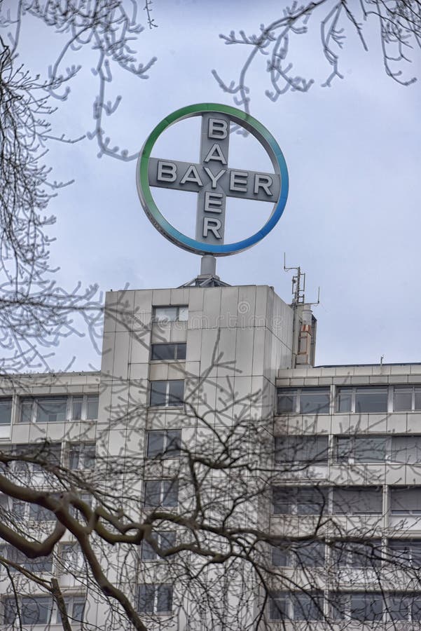 Logo of the Pharmaceutical Company Bayer on the Building Editorial ...
