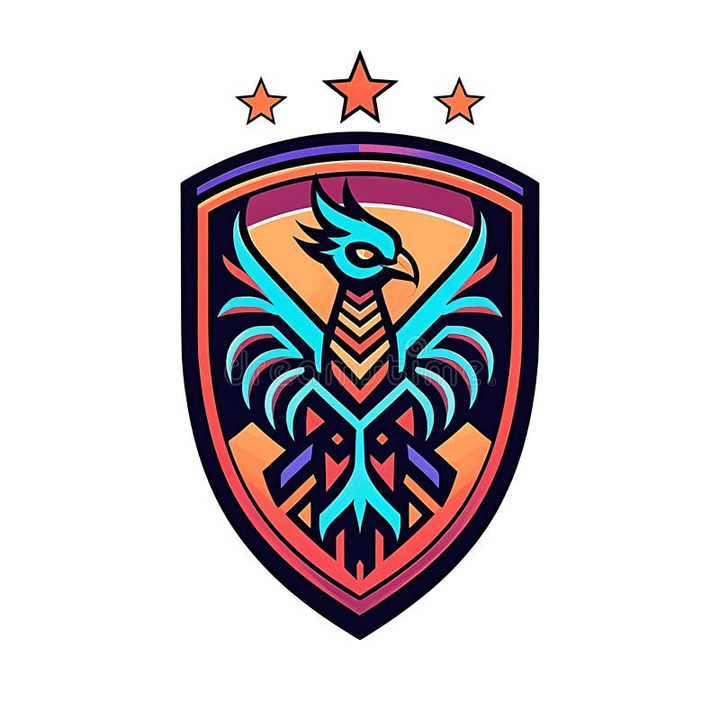 Logo of a Phoenix Bird with a Shield and Star Stock Illustration ...