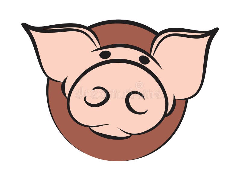 Happy Pig Head Cartoon Mascot Character Stock Vector - Illustration of ...